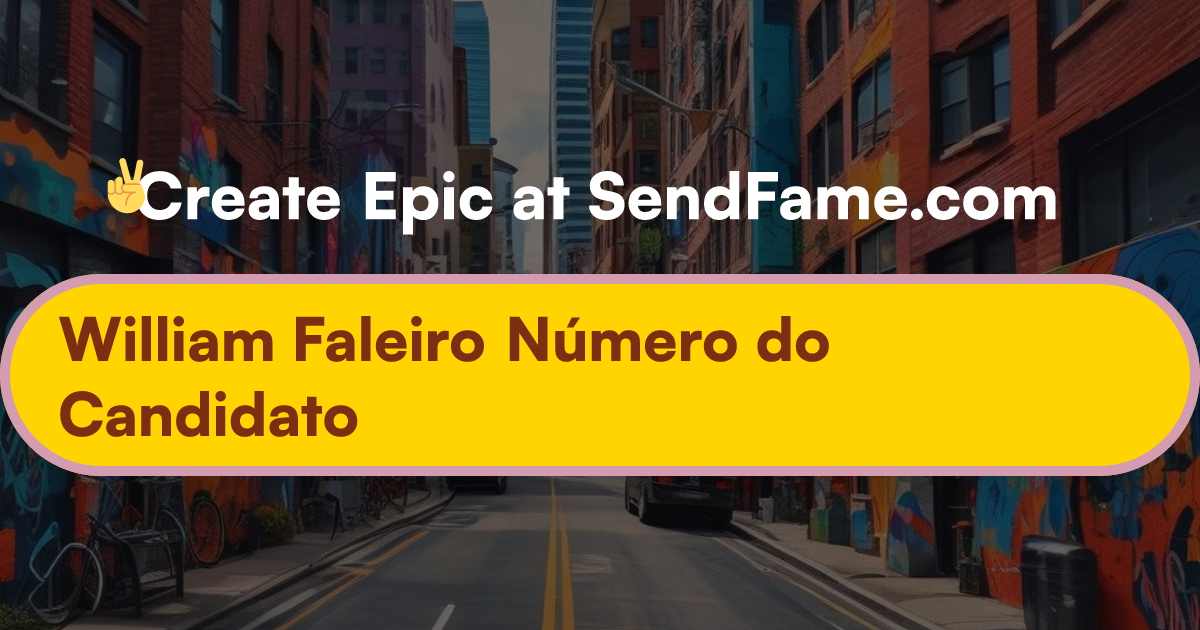 William Faleiro Número do Candidato | AI Music Generator Studio by SendFame