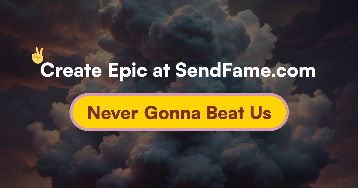 Never Gonna Beat Us | AI Music Generator Studio by SendFame