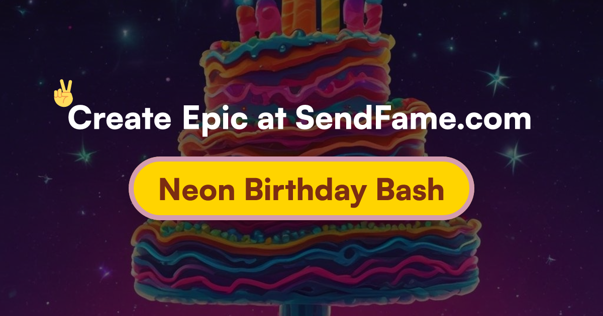 Neon Birthday Bash | AI Music Generator Studio by SendFame