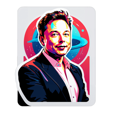 Elon Musk Cartoon Stickers - AI Sticker Generator